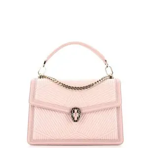 BVLGARI Serpenti Forever Shoulder Bag Quilted Leather Medium - Pink