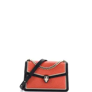 BVLGARI Serpenti Forever Shoulder Bag Quilted Leather - Orange