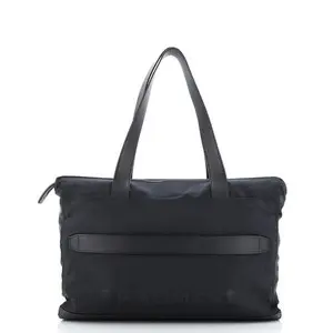 BVLGARI Fragment Zip Tote Nylon With Leather Medium