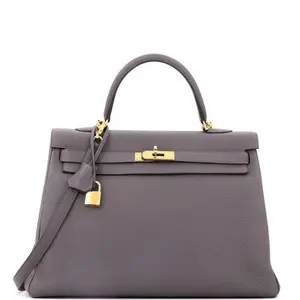 Hermès Kelly Handbag Togo With Gold Hardware 35 - Grey