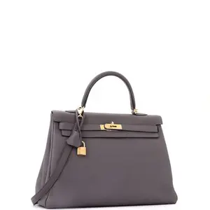 Hermès Kelly Handbag Togo With Gold Hardware 35