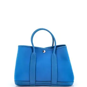 Hermès Garden Party Tote Toile And Leather 30 - Blue