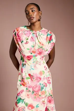 Coast Floral Chiffon Midi Dress