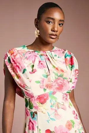 Coast Floral Chiffon Midi Dress
