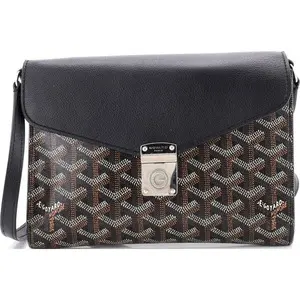 Goyard Chypre Wallet On Strap Coated Canvas With Leather - Black