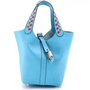 Hermès Picotin Lock Bag Tressage Epsom Pm - Blue