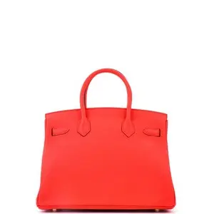 Hermès Birkin Handbag Clemence With Gold Hardware 30