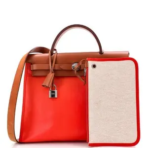 Hermès Herbag Zip Berline Vache Canvas And Leather 31