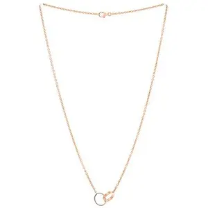 CARTIER Love Interlocking Necklace 18k Rose Gold