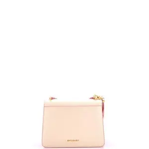 BVLGARI Serpenti Forever Maxi Chain Heart Pouch Crossbody Bag Leather Small