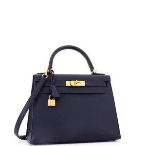 Hermès Kelly Handbag Bicolor Epsom With Brushed Gold Hardware 28