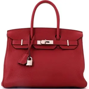 Hermès Birkin Handbag Togo With Palladium Hardware 30 - Red