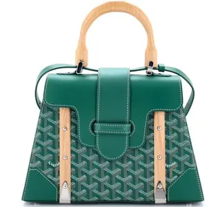 Goyard Saigon Top Handle Bag Coated Canvas With Leather Pm - Green