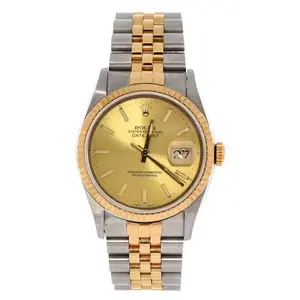 ROLEX Oyster Perpetual Datejust Automatic Watch Stainless Steel And Yellow Gold 36 - Metallic Silver
