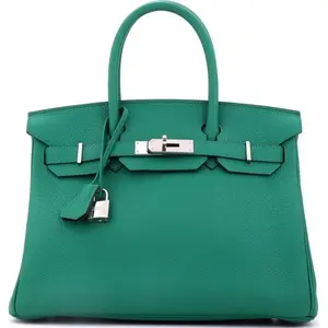 Hermès Birkin Handbag Verso Clemence With Palladium Hardware 30 - Green