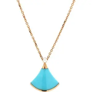 BVLGARI Divas' Dream Pendant Necklace 18k Rose Gold With Turquoise And Diamond Small - Metallic Gold