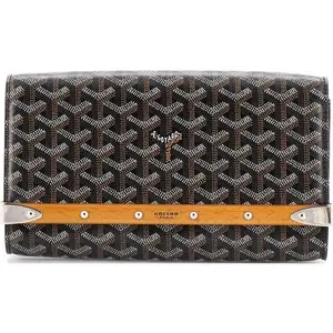 Goyard Monte Carlo Clutch With Strap Coated Canvas Pm - Black