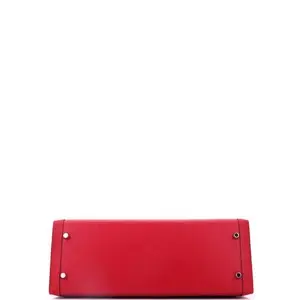 Hermès Kelly Handbag Berline Vache Canvas With Swift And Toile With Palladium Hardware 32 - Red