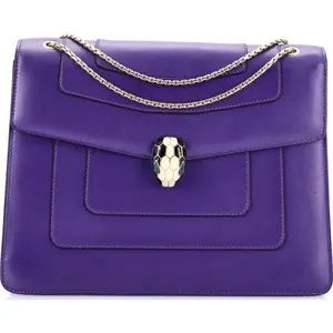 BVLGARI Serpenti Forever Square Shoulder Bag Leather Large - Purple