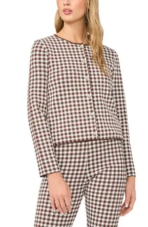 Halogen Gingham Crewneck Cardigan