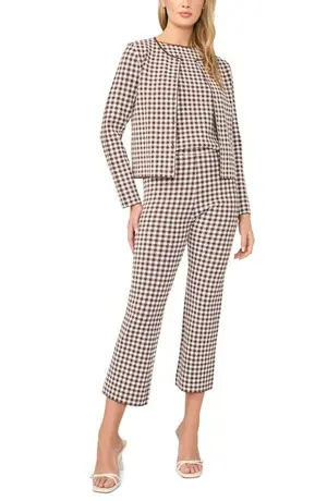 Halogen Gingham Crewneck Cardigan