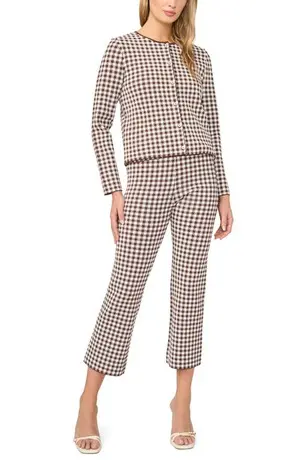 Halogen Gingham Crewneck Cardigan
