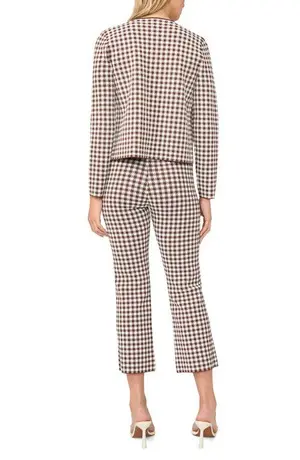 Halogen Gingham Crewneck Cardigan