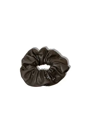ALYSON EASTMAN Leather Scrunchie - Chocolate