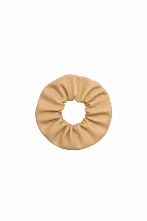 ALYSON EASTMAN Leather Scrunchie - Tan