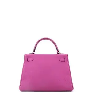 Hermès Kelly Handbag Togo With Palladium Hardware 28 - Pink