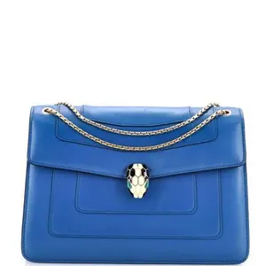 BVLGARI Serpenti Forever Shoulder Bag Leather Medium - Blue