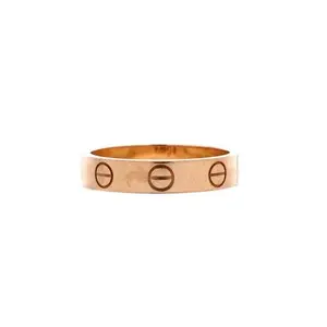 CARTIER Love Wedding Band Ring 18k Rose Gold - Metallic Gold