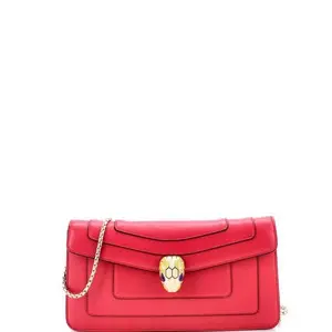 BVLGARI Serpenti Forever Chain Clutch Leather