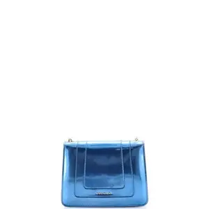 BVLGARI Serpenti Forever Square Shoulder Bag Metallic Leather Small
