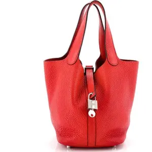 Hermès Picotin Lock Bag Clemence Pm - Red