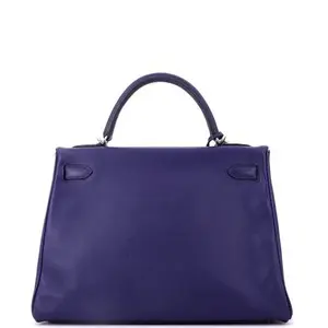 Hermès Kelly Handbag Verso Evercolor With Palladium Hardware 32