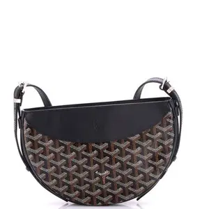 Goyard Hirondelle Shoulder Bag Coated Canvas And Leather - Black