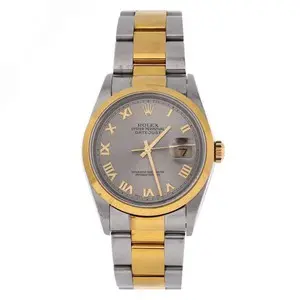 ROLEX Oyster Perpetual Datejust Automatic Watch Stainless Steel And Yellow Gold 36 - Metallic Silver