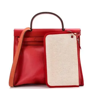 Hermès Herbag Zip Berline Vache Canvas And Leather 31