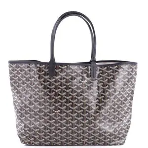 Goyard Saint Louis Tote Coated Canvas Pm - Black
