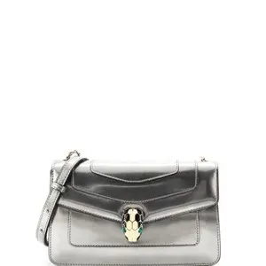 BVLGARI Serpenti Forever Shoulder Bag Metallic Leather Small - Metallic Silver