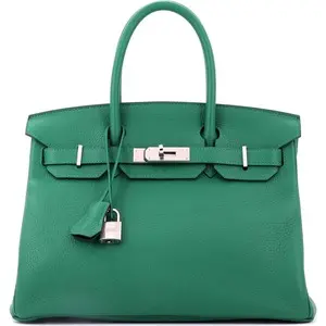 Hermès Birkin Handbag Verso Clemence With Palladium Hardware 30 - Green