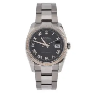 ROLEX Oyster Perpetual Datejust Automatic Watch Stainless Steel And White Gold 36 - Metallic Silver