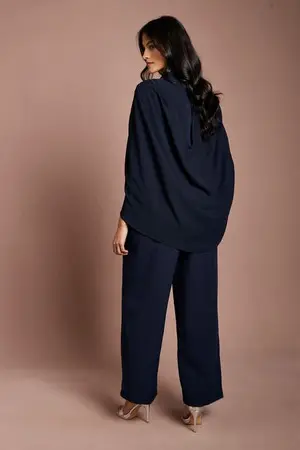 Coast Petite High Neck Cape Wide Leg Jumpsuit