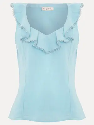 PHASE EIGHT Rhona Sleeveless Linen Blend Blouse