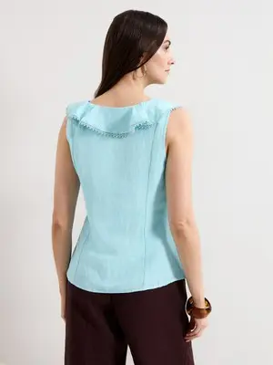 PHASE EIGHT Rhona Sleeveless Linen Blend Blouse