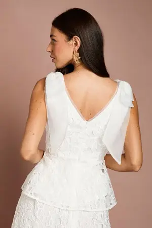 Coast Lace Bow V-neck Top