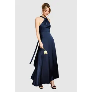 Coast Petite Halterneck Maxi Dress - Navy