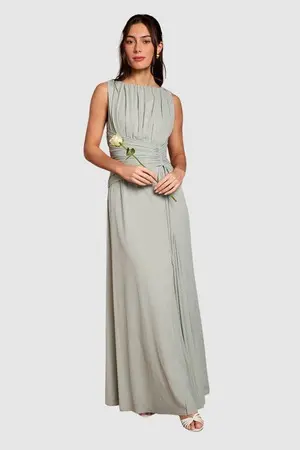 Coast Mesh Waist Maxi Dress - Sage