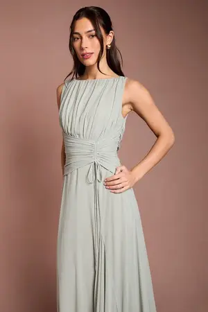 Coast Mesh Waist Maxi Dress - Sage